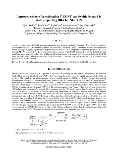 pdf improved scheme for estimating t cont bandwidth demand in status