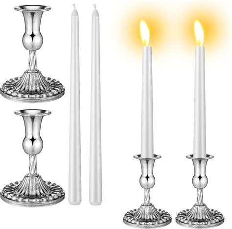 Jingmore Passover Shabbat Candles Set Including 4 Pcs White