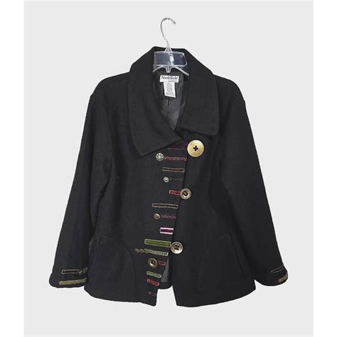 northstyle jackets and coats northstyle black wool button front artsy