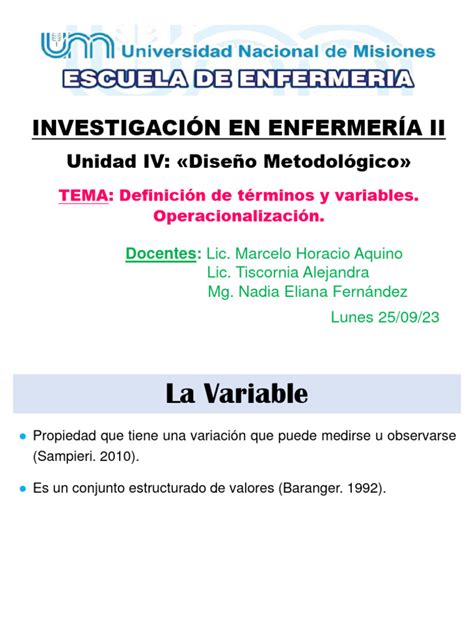 Operacionalización De La Variable Pdf