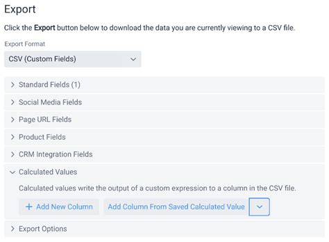 Calculated Values