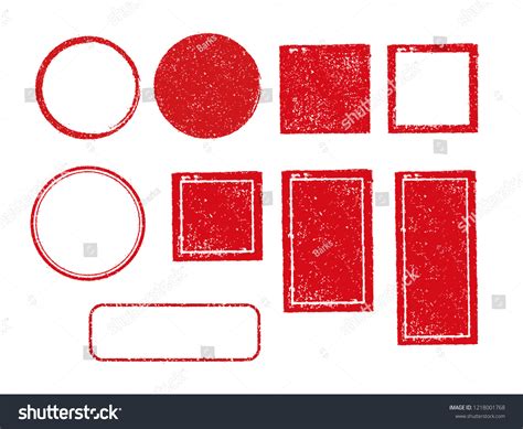 고무 스탬프 프레임 세트사각형 원 사각형 스톡 벡터로열티 프리 1218001768 Shutterstock