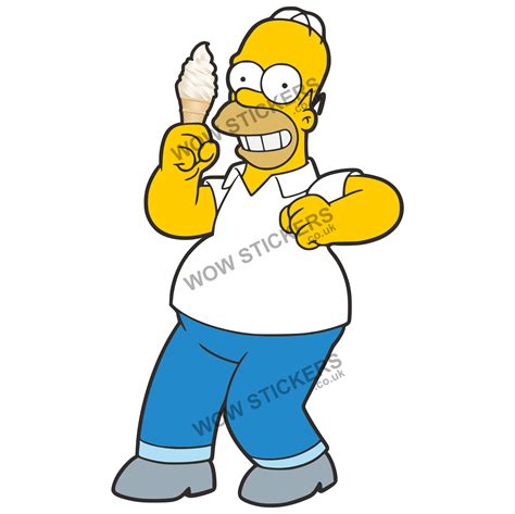 Homer Simpson With Ice Cream Wow Stickers