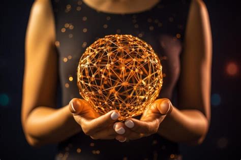 premium photo cloud network technology woman hold and connect to data