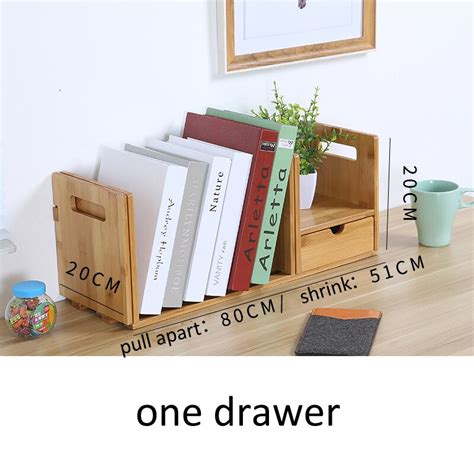 Office Small Bookshelf With Drawer Desktop Storage Vicedeal