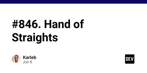846 hand of straights dev community