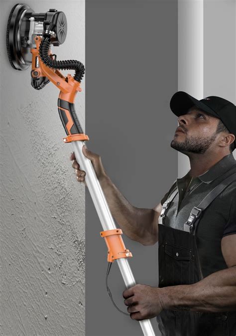 Komax Wall Buffer Cleaner Smoother Sander Ceiling Extendable W Led
