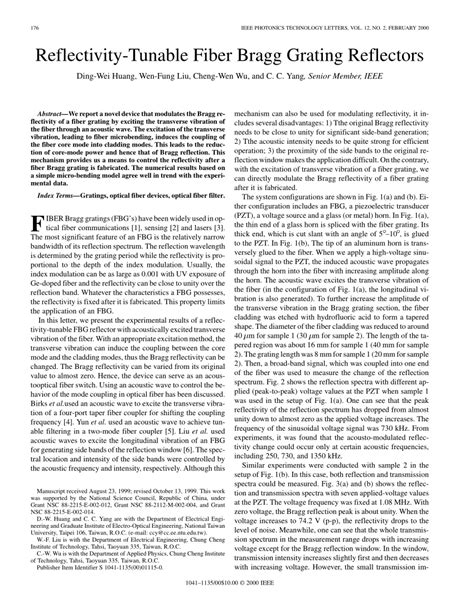 Pdf Reflectivity Tunable Fiber Bragg Grating Reflectors
