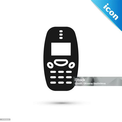 회색 오래 된 빈티지 키패드 휴대 전화 아이콘은 흰색 배경에 격리되어 있습니다 레트로 핸드폰 장치 빈티지 90 년대 휴대 전화입니다 벡터 개성 개념에 대한 스톡 벡터 아트