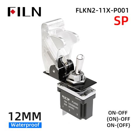 Filn Ip67 Momentary Toggle Switches On Off 12mm Waterproof Toggle Switch