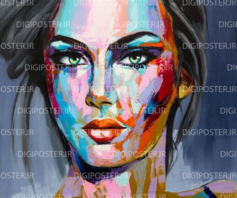 پوستردیواری طرح نقاشی چهره دختر کد 1507 دیجی پوستر