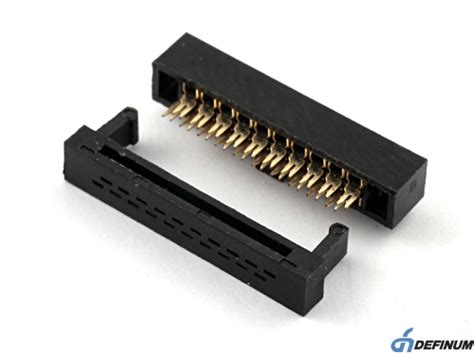 Разъем IDC1.27-20F, 20 pin, "мама" 1.27х1.27мм, на шлейф 0.635мм ...