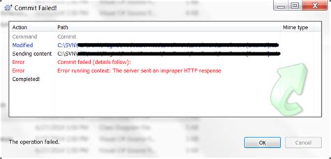 Apache Error The Server Sent An Improper Response On Commit