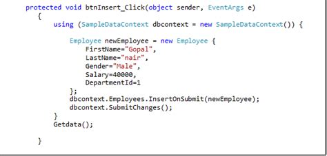 crud operations using linq to sql