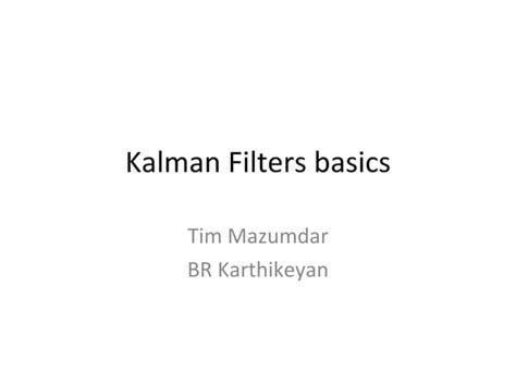 Kalman Filter For Beginners Pdf