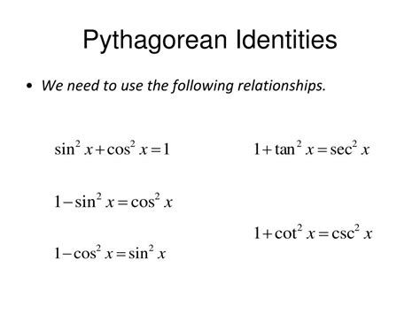Ppt Using Fundamental Identities Powerpoint Presentation Free