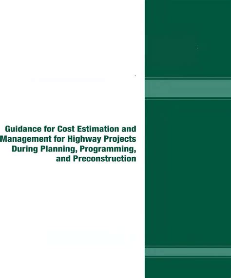 Download Free Guidance For Cost Estimation And Management For Highway Projects During Planning