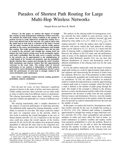 Pdf Paradox Of Shortest Path Routing For Large Multi Hop Wireless