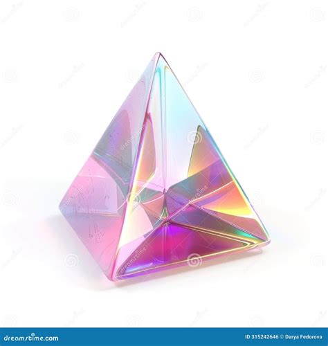 Pyramidal Structure With An Iridescent Finish Reflects A Spectrum Of