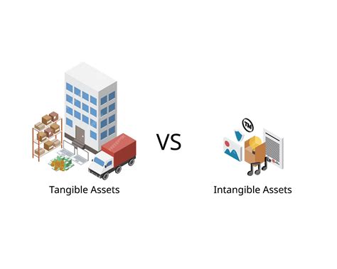 premium vector intangible assets compare to tangible assets to see