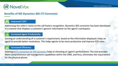 Microsoft Dynamics 365 Cti Integration Novelvox Ppt