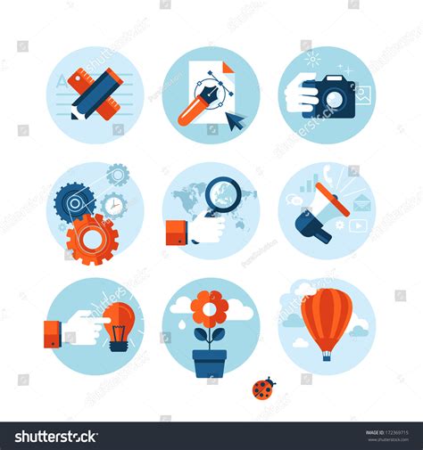 Set Modern Flat Design Concept Icons Stock Vector Royalty Free