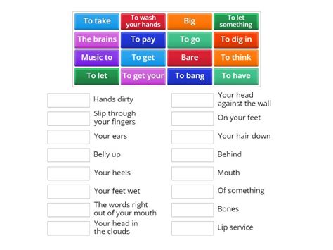 Body Parts Idioms Match Up