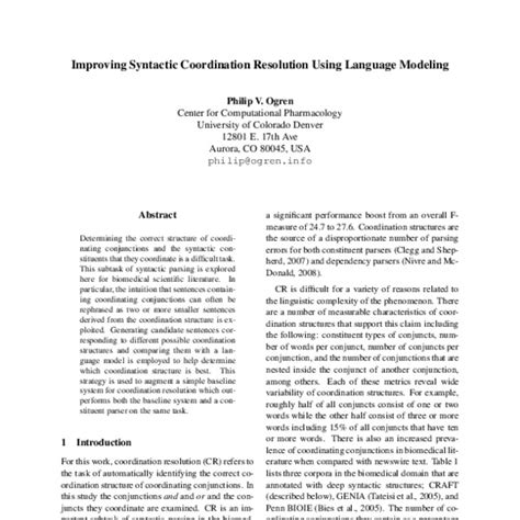 Improving Syntactic Coordination Resolution Using Language Modeling