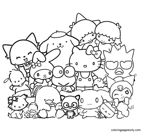 Printable Sanrio Characters Coloring Pages NBKomputer