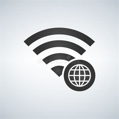 Wifi Connection Signal Icon With Globe Icon In The Circle Illustration On Modern Background