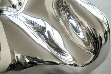A Polished Metal Mirror Surface With A High Gloss Perfectly Smooth Finish Reflecting Its Stock