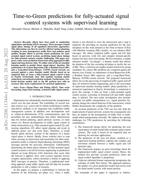 Time To Green Predictions For Fully Actuated Signal Control Systems
