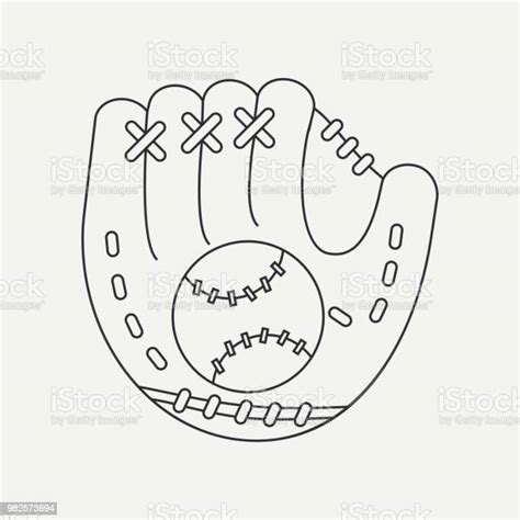 선 벡터 아이콘 가죽 야구 글러브와 공 스포츠 장비 성공 상징입니다 체육 대회 활동입니다 투 수 포 수입니다 미국 게임입니다 디자인 벽지의 레트로 스타일 그림 요소 로고에