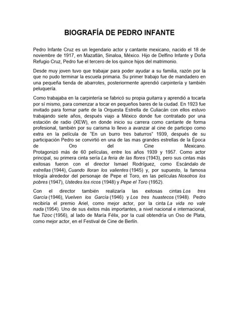 Biografía De Pedro Infante Pdf