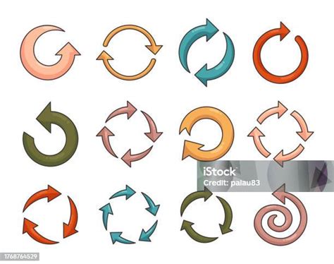 Different Circular Arrows Refresh Reload Loading Recycle Loop Rotation