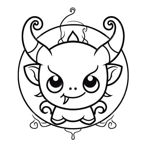 बच्चों के लिए रंग पृष्ठों की नई छवि शैतान रंग पेज रूपरेखा स्केच ड्राइंग डाउनलोड करें वेक्टर