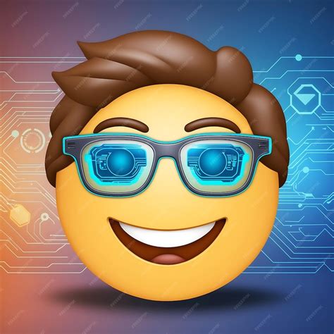 Cute Nerd Emoji For Social Media Premium Ai Generated Image