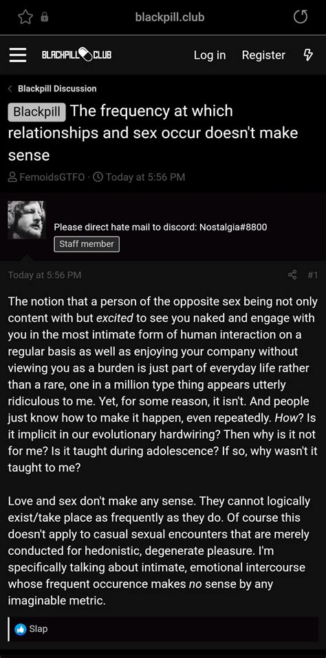 Incel Doesn T Understand Sex R IncelTear