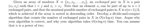 Solved Given An Array Of Numbers X Xi T Xn An Chegg Com