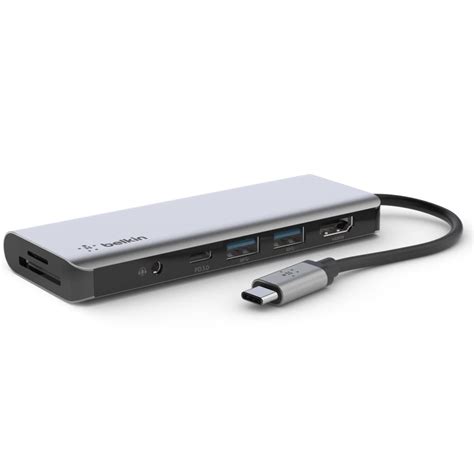 Belkin USB C In Multiport Hub Adapter Space Grey JB Hi Fi NZ