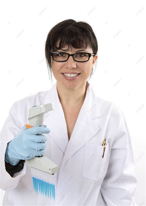 Smiling Scientific Researcher Biomedical Clinical Equipment Photo