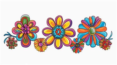 Hippie Flower Power Retro Vector Illustration Premium Ai Generated Vector