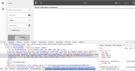Aem 62 Drag Component Here Parsys Height 0px Stack Overflow