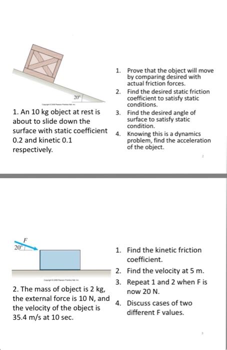 Solved An 10 Kg Object At Rest Is About To Slide Down The