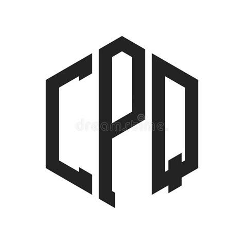Cpq Logo Design Initial Letter Cpq Monogram Logo Using Hexagon Shape Stock Illustration