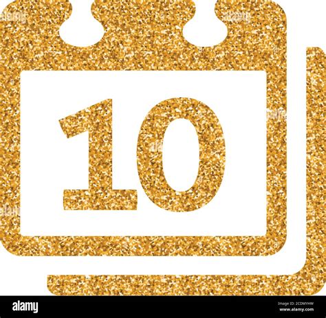 Calendar Icon In Gold Glitter Texture Sparkle Luxury Style Vector Illustration Stock Vector