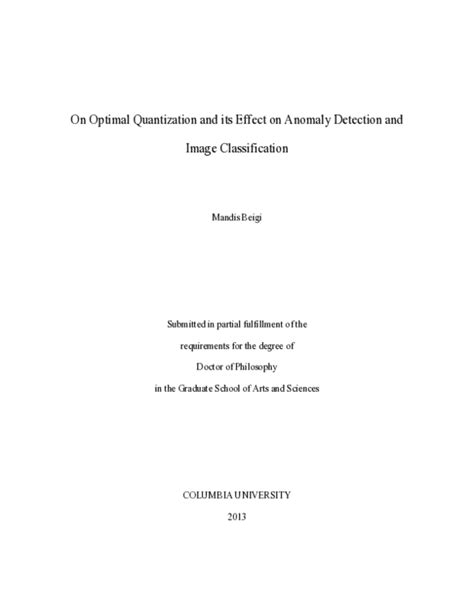 Pdf On Optimal Quantization And Its Effect On Anomaly Detection And Image Classification