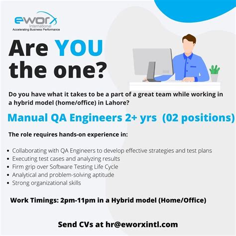 Eworx International On Linkedin Testing Qaengineer Manualtesting