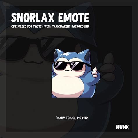 Cool Snorlax Twitch Emote Cool Pokemon Emote Emoji Sunglasses