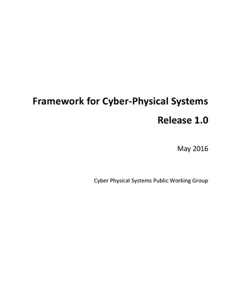Framework For Cyber Physical Systems Opencommons